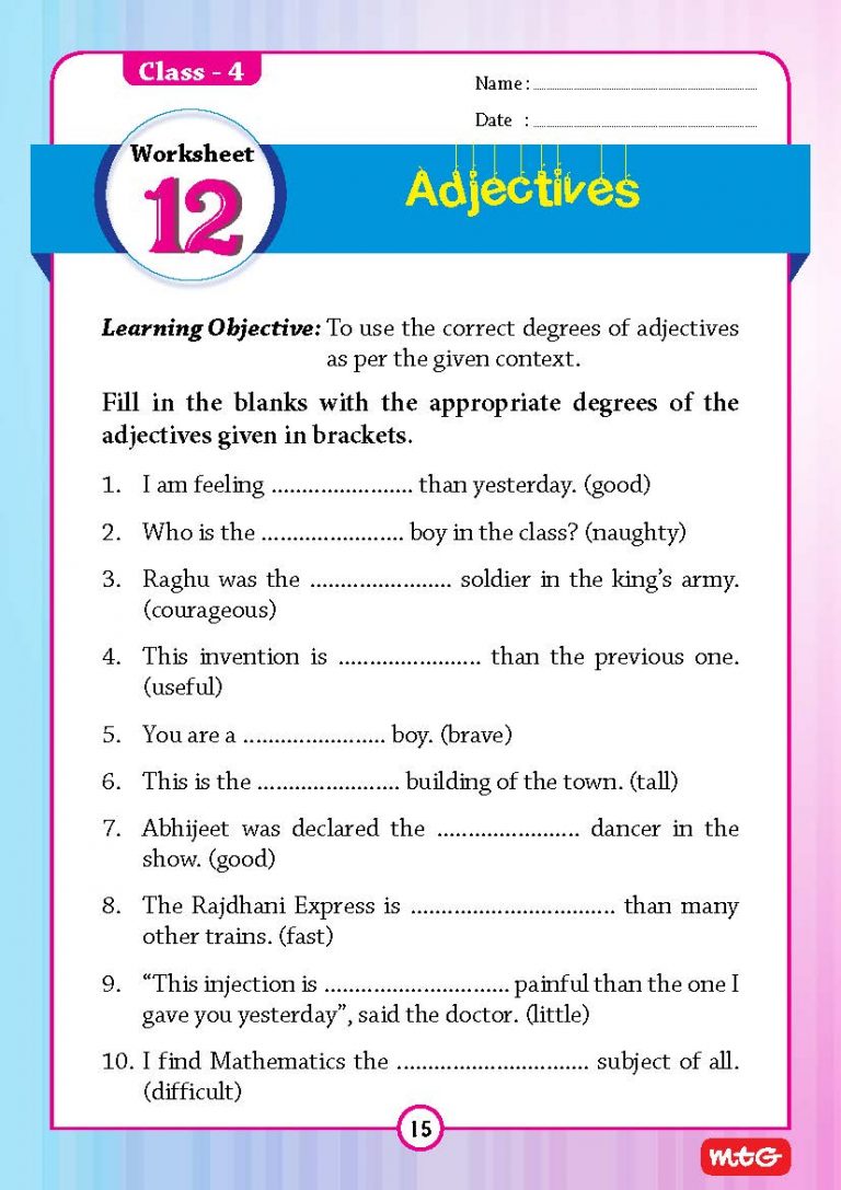Grade 4 English File Grammar Test Worksheet Grade 4 Grammar Lesson 12 