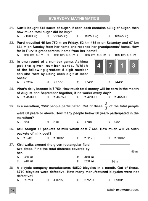 International Mathematics Olympiad (IMO) Workbook for Class 4 - MCQs ...