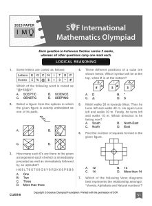 International Mathematics Olympiad (IMO) Workbook for Class 6 - MCQs ...