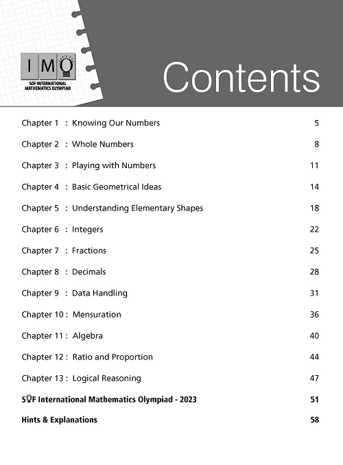 International Mathematics Olympiad (IMO) Workbook for Class 6 - MCQs ...