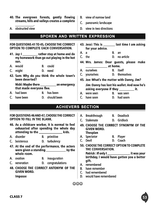 International English Olympiad (IEO) Workbook for Class 7 - MCQs ...
