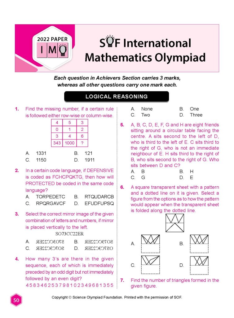 International Mathematics Olympiad Work Book-Class 8 - MTG Learning Media