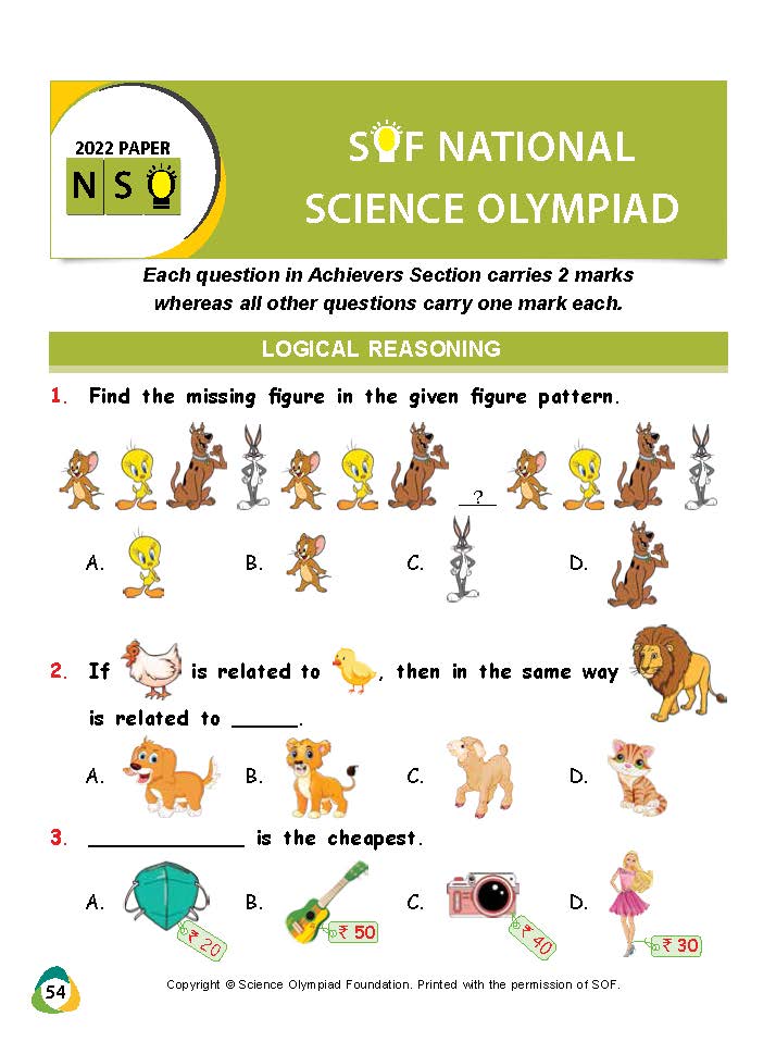 National Science Olympiad Work Book-Class 1 - MTG Learning Media