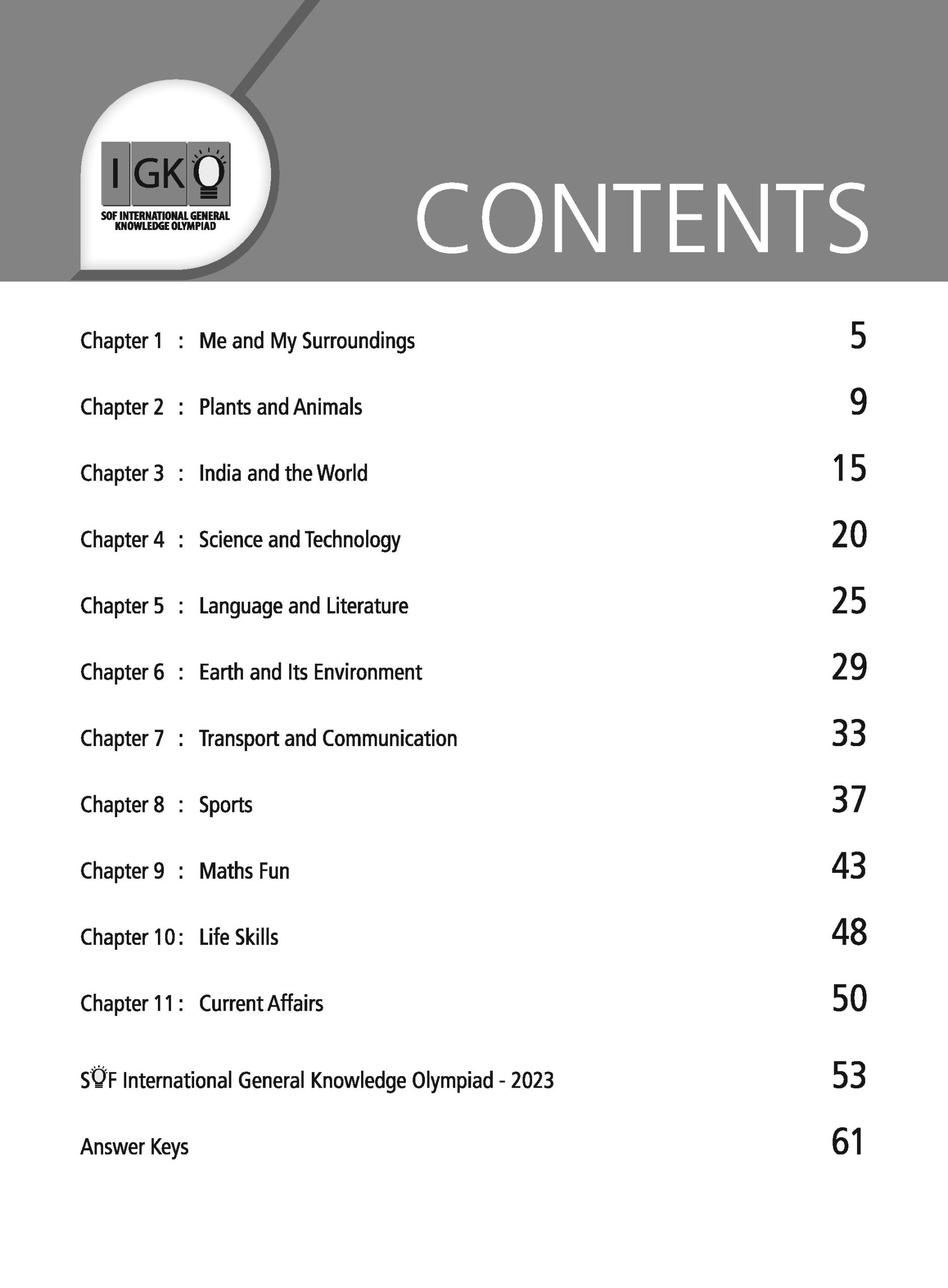 International General Knowledge Olympiad (IGKO) Workbook for Class 3 - MCQs & Achievers Section ...