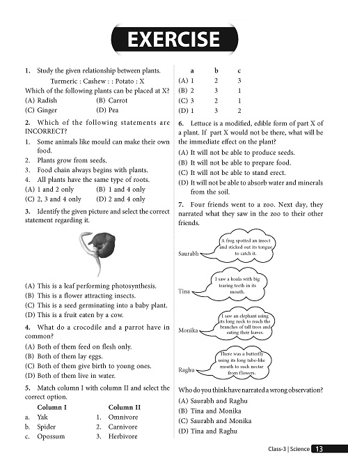 Olympiad Prep-Guide (OPG) Class 3 Science (NSO) - Detailed Theory, Self ...