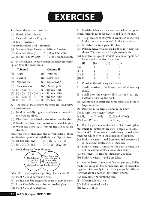 Olympiad Prep-Guide (OPG) Class 7 Science (NSO) - Detailed Theory, Self ...