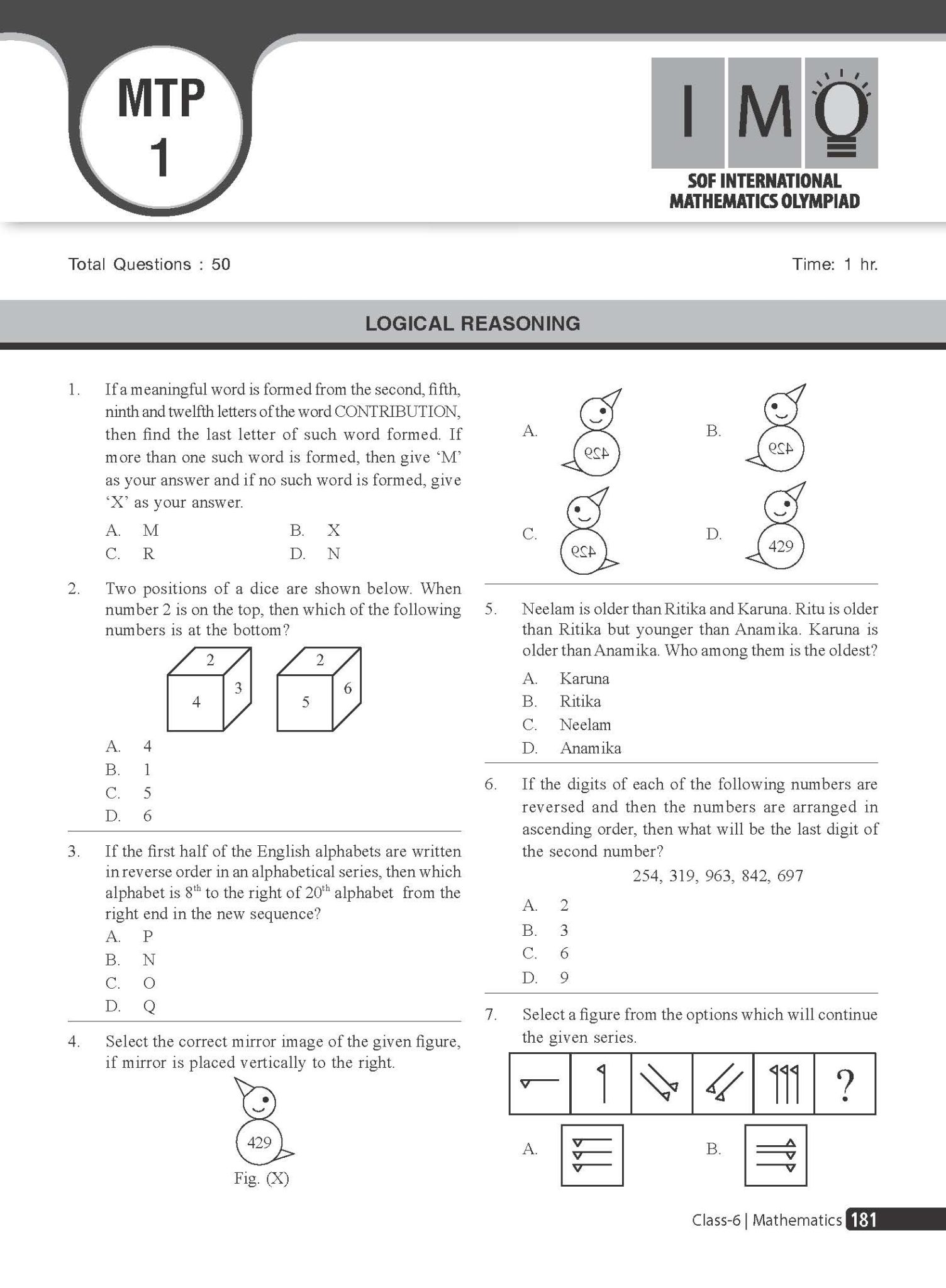 Olympiad Prep-Guide Mathematics Class-6 - MTG Learning Media