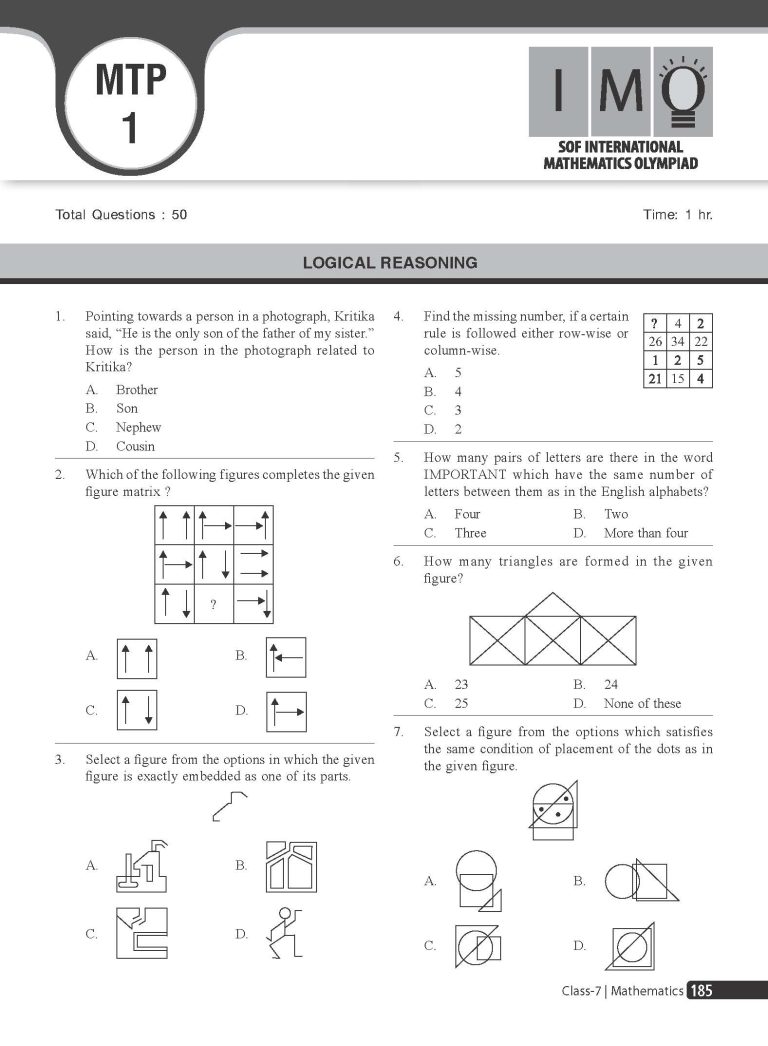 Olympiad Prep-Guide Mathematics Class-7 - MTG Learning Media