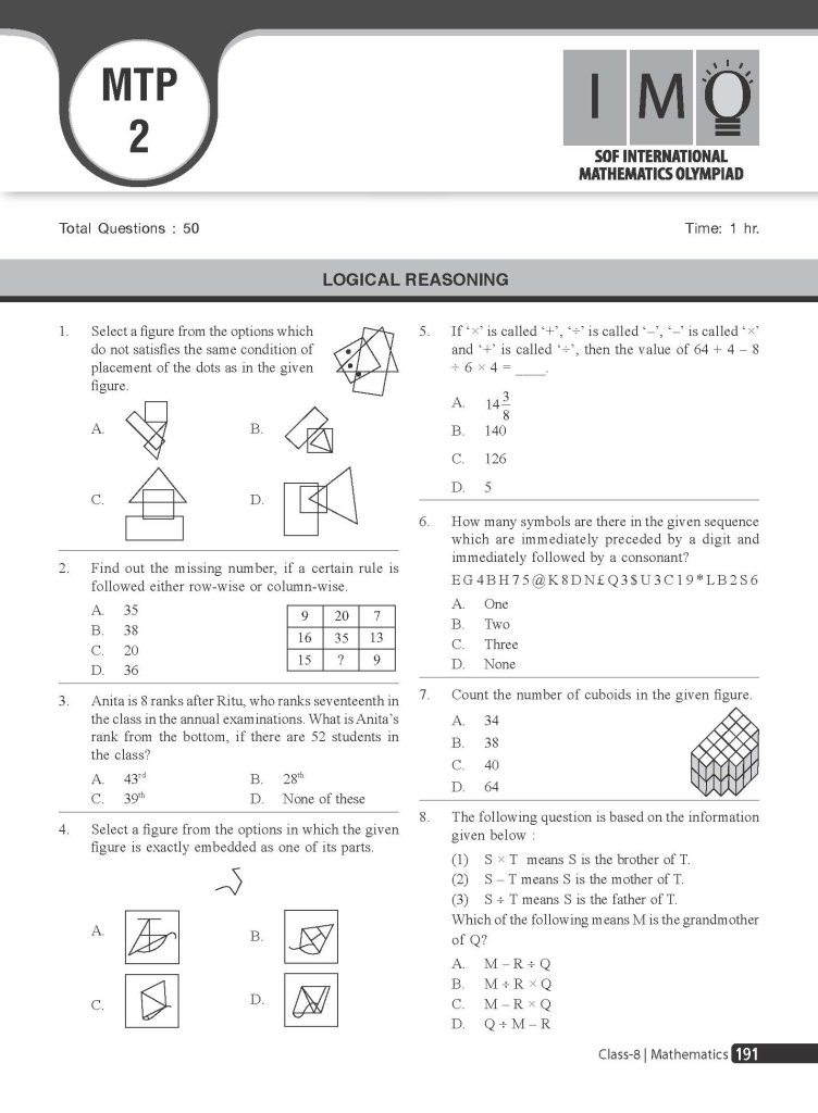 Olympiad Prep-Guide Mathematics Class-8 - MTG Learning Media