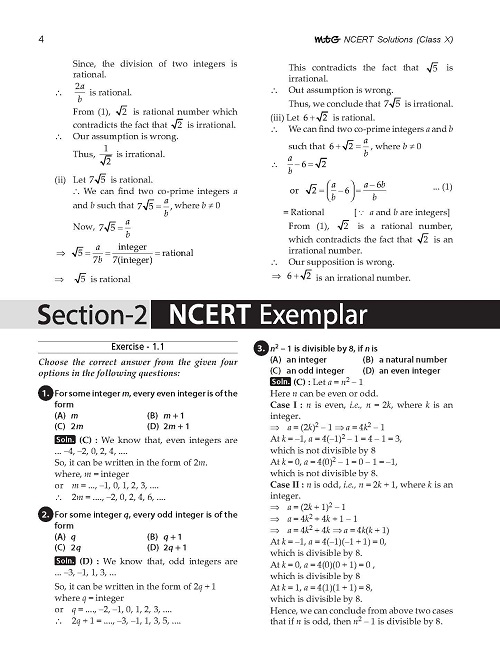 NCERT Text Book + Exemplar Problems Solutions Mathematics Class 10 ...