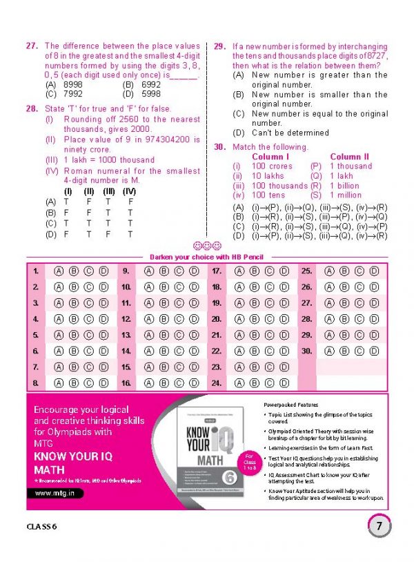 International Mathematics Olympiad Work Book-Class 6 - MTG Learning Media