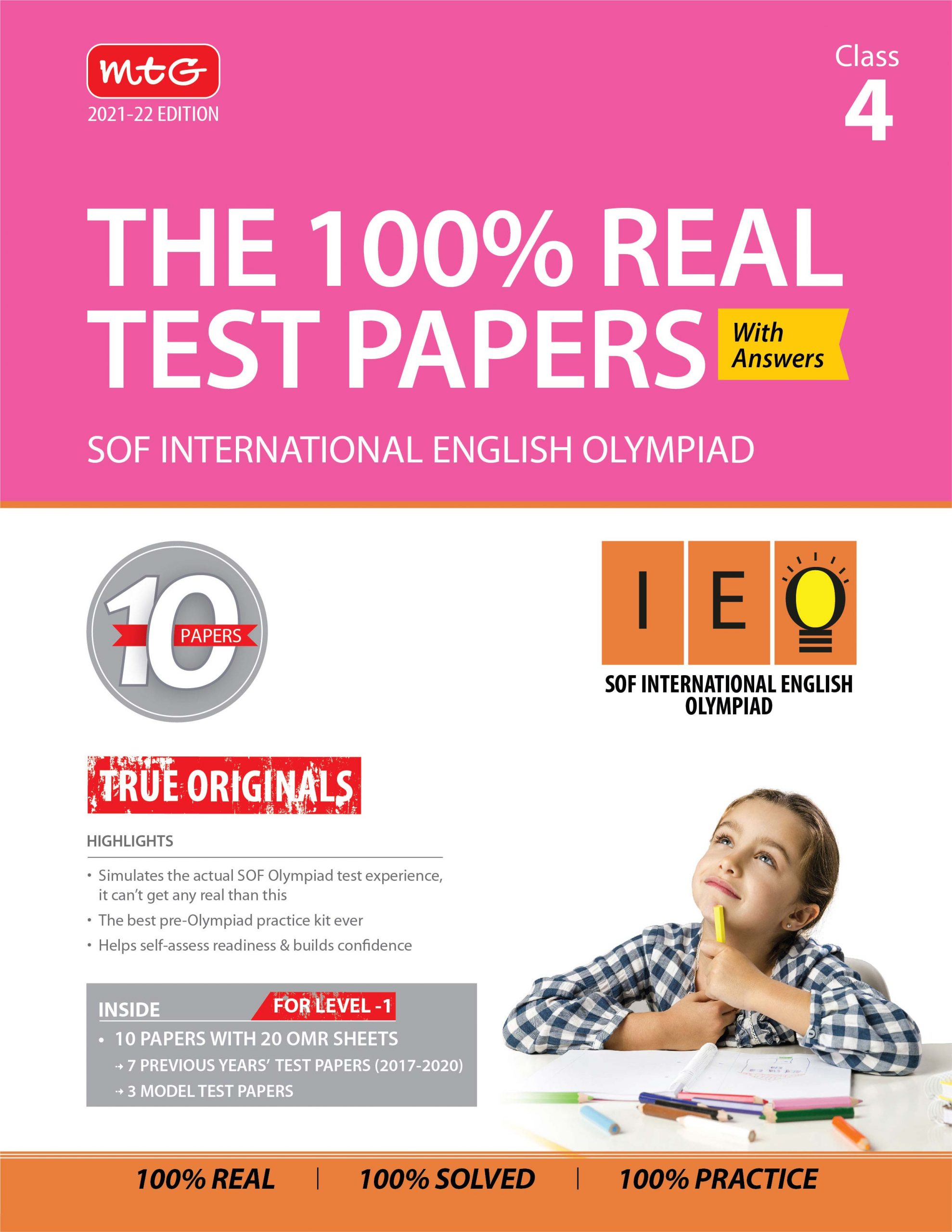 Class 4 The 100 Percent Real Test Papers IEO MTG Learning Media