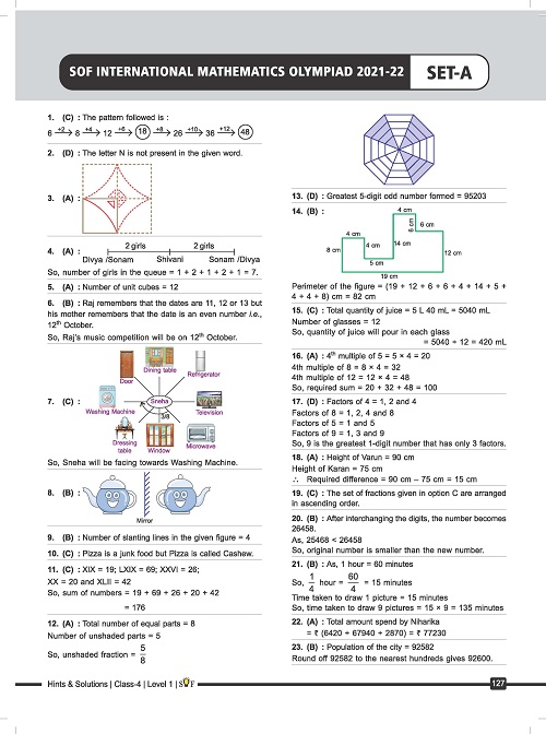 Class 4 Mathematics Olympiad Previous 5 Years Papers - MTG Learning Media