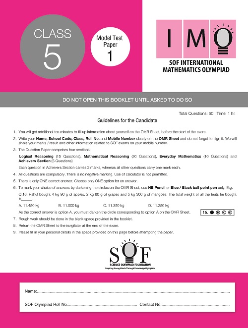 Class 5 Mathematics Olympiad Previous 5 Years Papers - MTG Learning Media