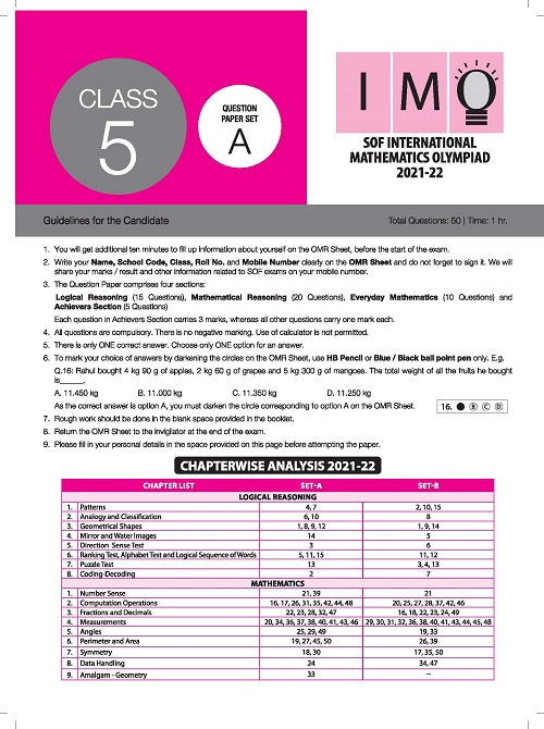 Class 5 Mathematics Olympiad Previous 5 Years Papers MTG Learning Media Class 5 Mathematics Olympiad Previous 5 Years Papers MTG Learning Media