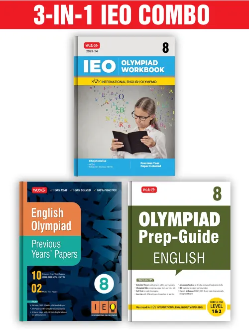 Class 8-IEO Workbook, Prep-Guide and Previous Years Papers Combo - MTG Learning Media