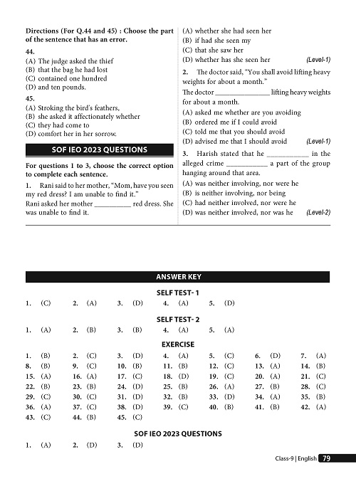 Olympiad Prep-Guide (OPG) Class 9 English (IEO) - Detailed Theory, Self ...